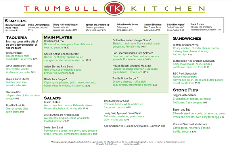 Lunch Menu | Trumbull Kitchen | Max Hospitality
